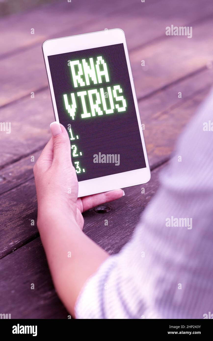 Hand writing sign Rna Virus, Conceptual photo a virus genetic ...
