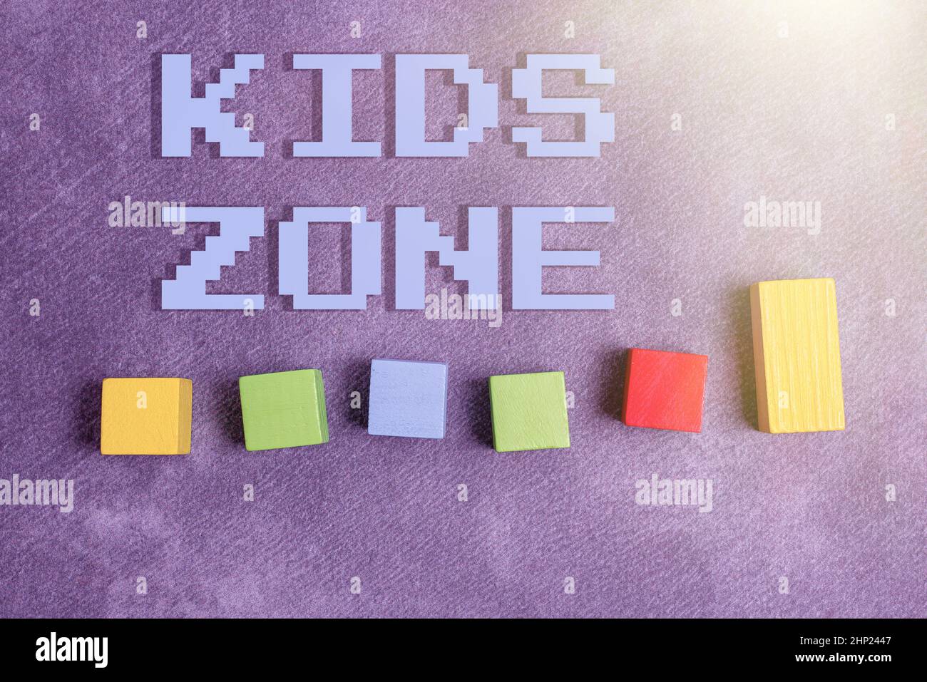 Sign displaying Kids Zone, Business showcase An area or a region ...