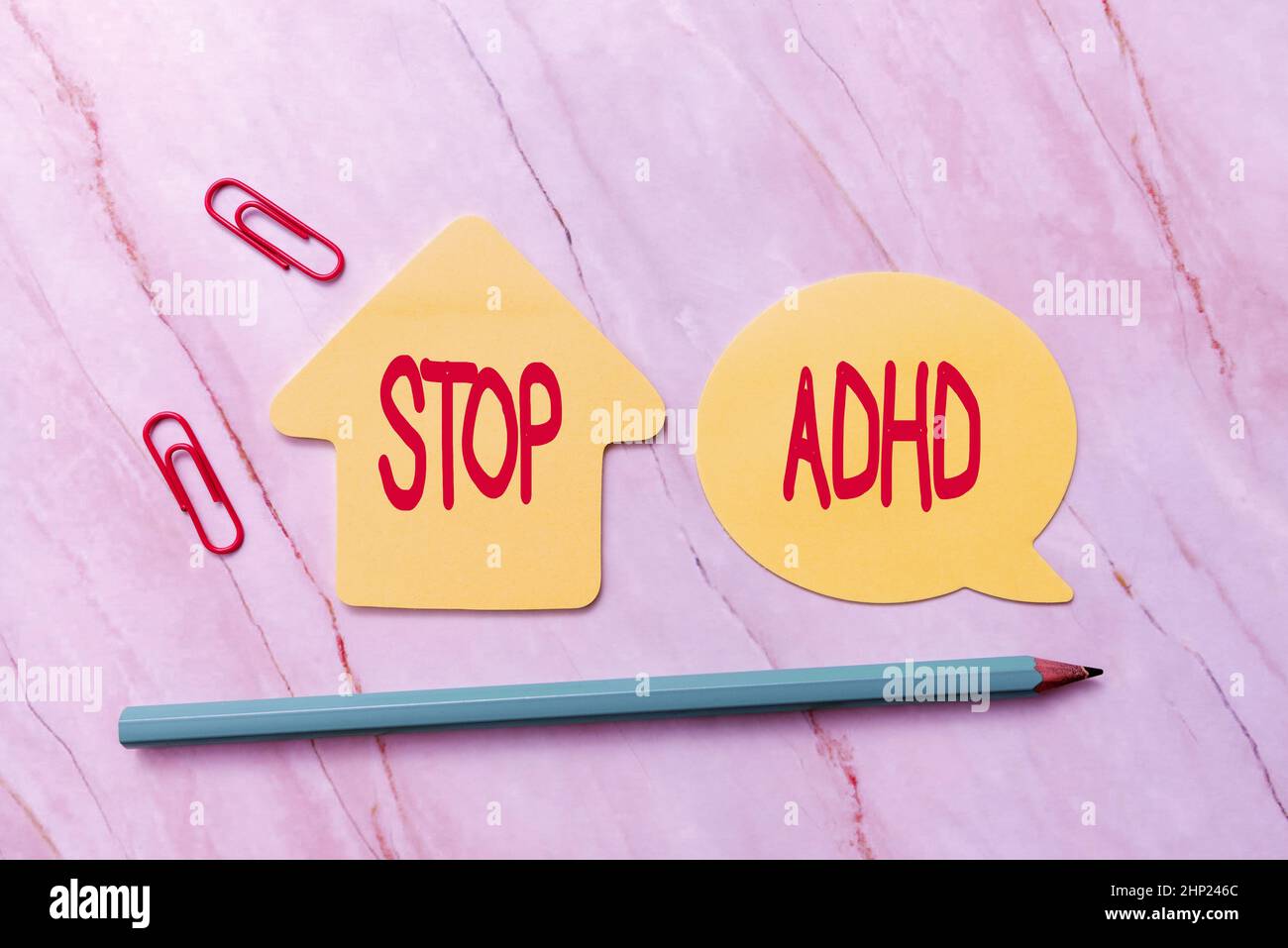 Conceptual caption Stop Adhd, Concept meaning Put at end the mental ...