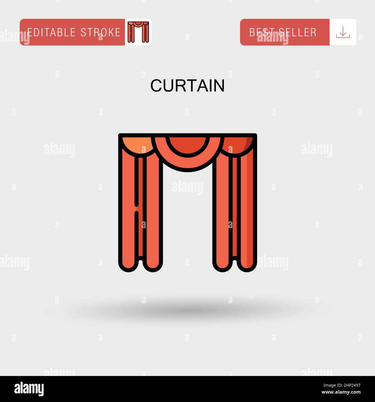 Curtain Simple vector icon Stock Vector Image & Art - Alamy