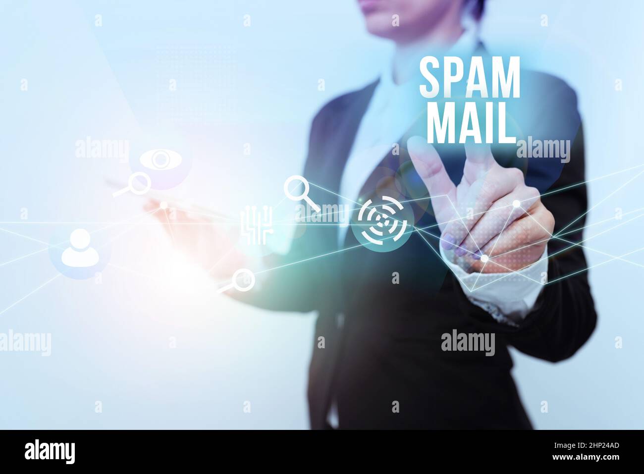 Sign displaying Spam Mail, Business approach Intrusive advertising ...