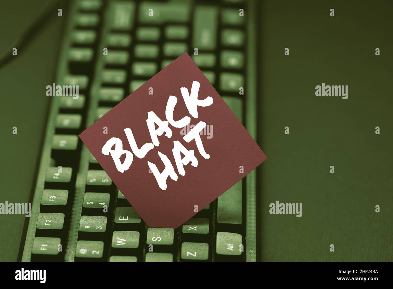 Hand writing sign Black Hat, Business approach used in reference to a ...