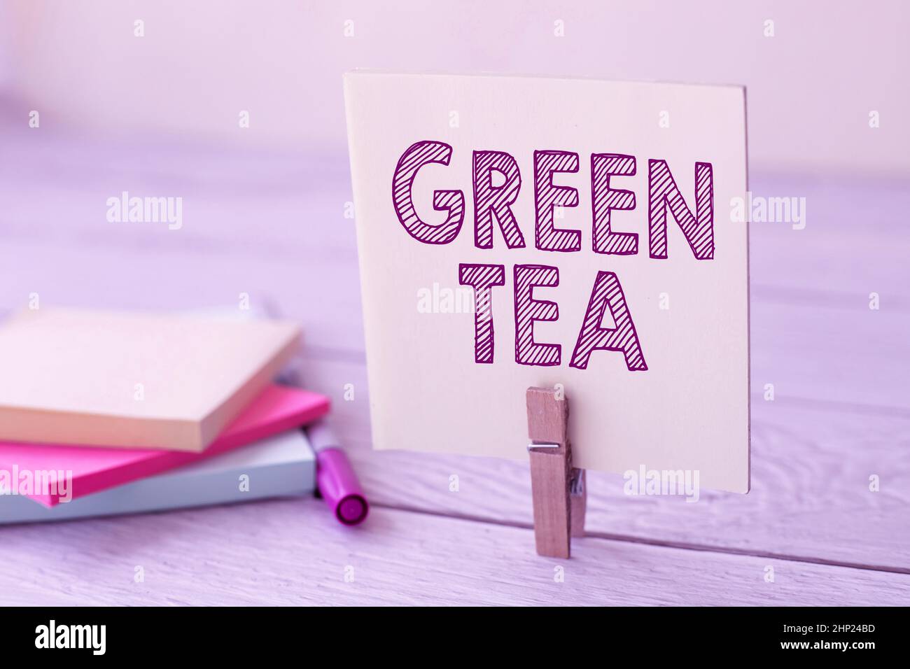 Text sign showing Green Tea, Business overview type of tea that is made ...