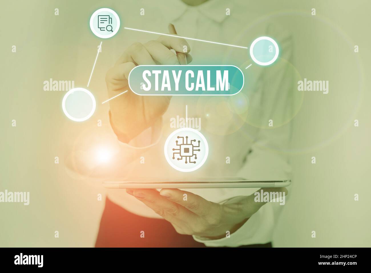 Sign displaying Stay Calm, Business idea Maintain in a state of motion ...