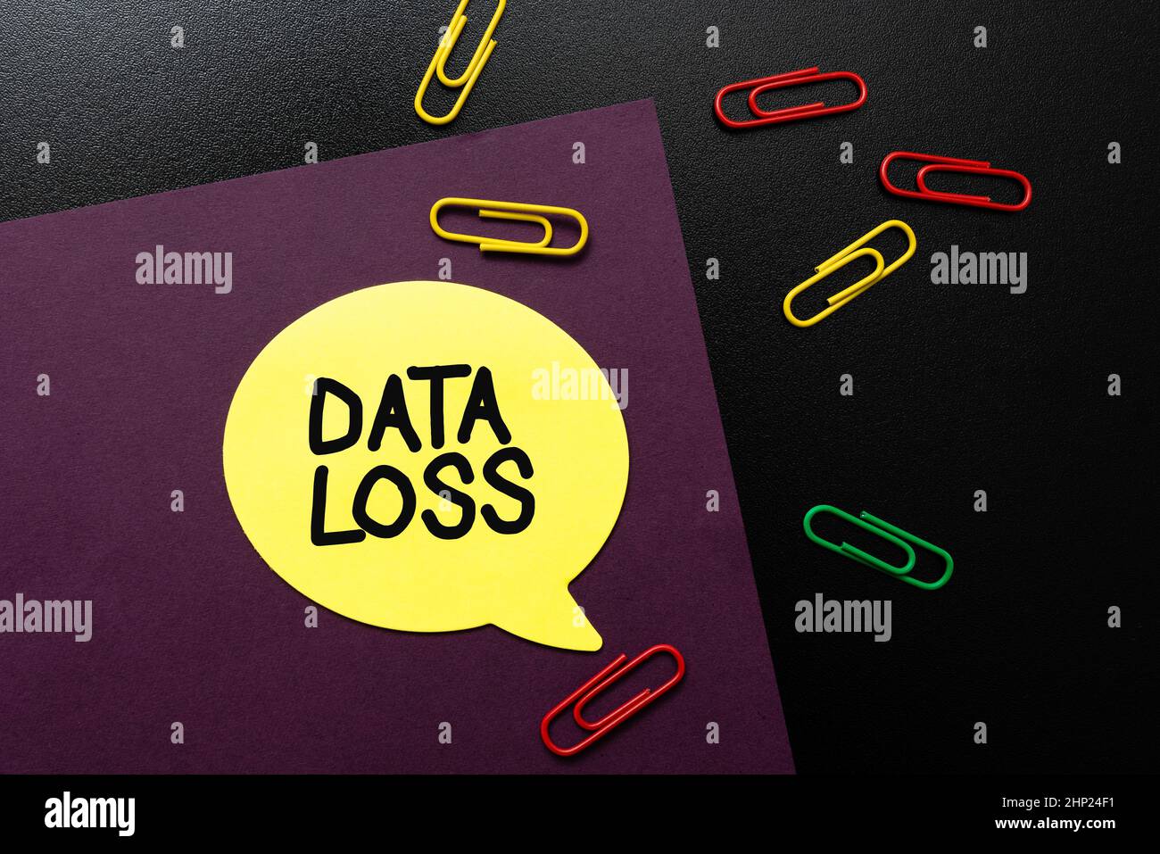Text caption presenting Data Loss, Conceptual photo process or event ...
