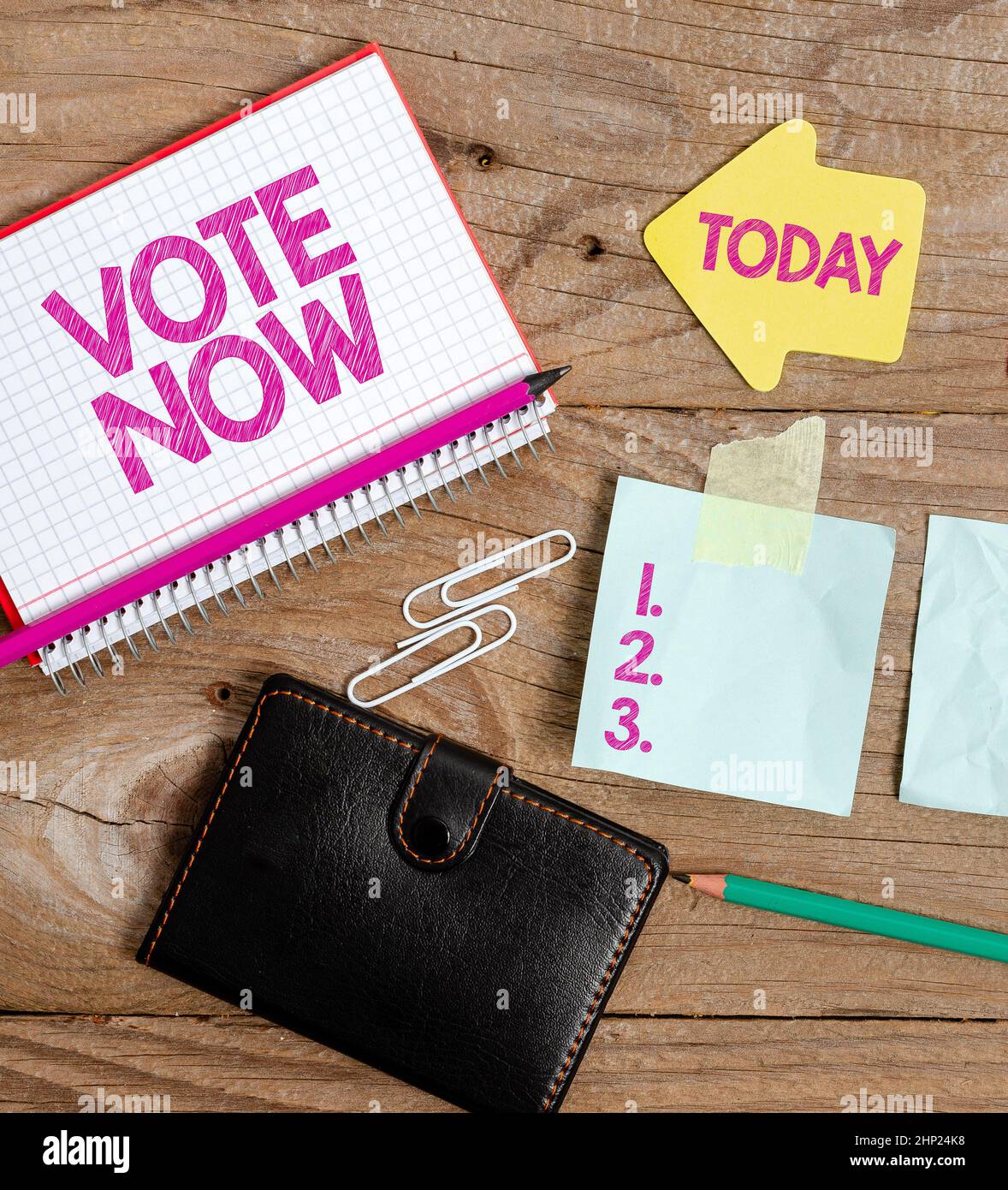 Conceptual caption Vote Now, Word Written on formal indication of ...