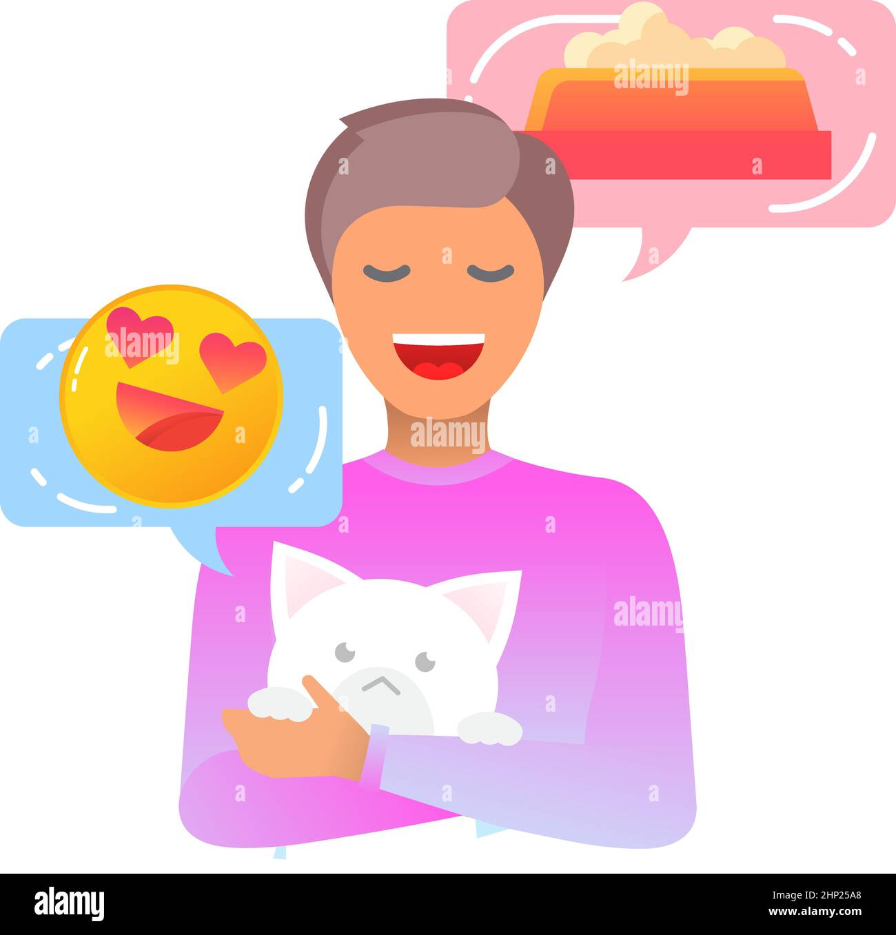 Cat owner or pet sitter portrait vector icon Stock Vector Image & Art ...