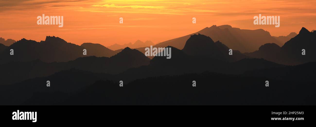Sunrise view from Mount Rigi Stock Photo - Alamy