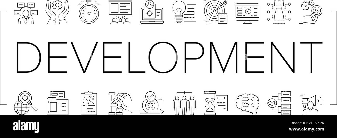 Project Development Collection Icons Set Vector Stock Vector Image ...