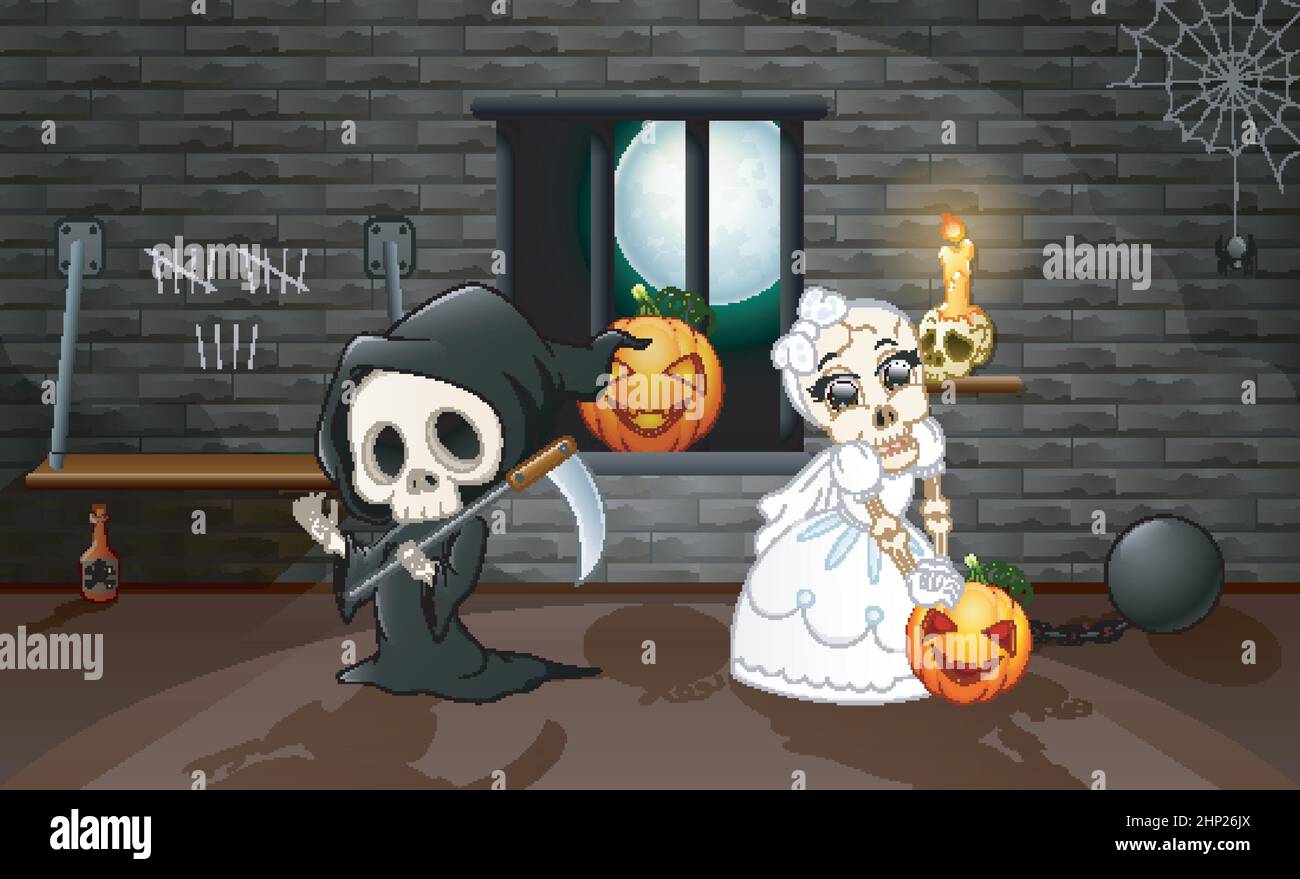 Vector cartoon illustration grim reaper Stock Vector Images - Alamy