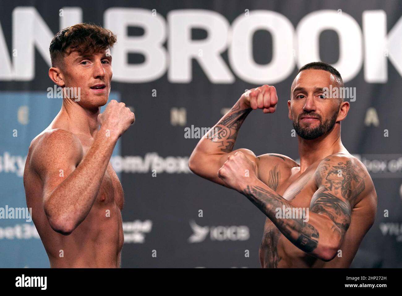 Brad Rea (left) and Craig Mccarthy during the weigh in at the Exchange ...