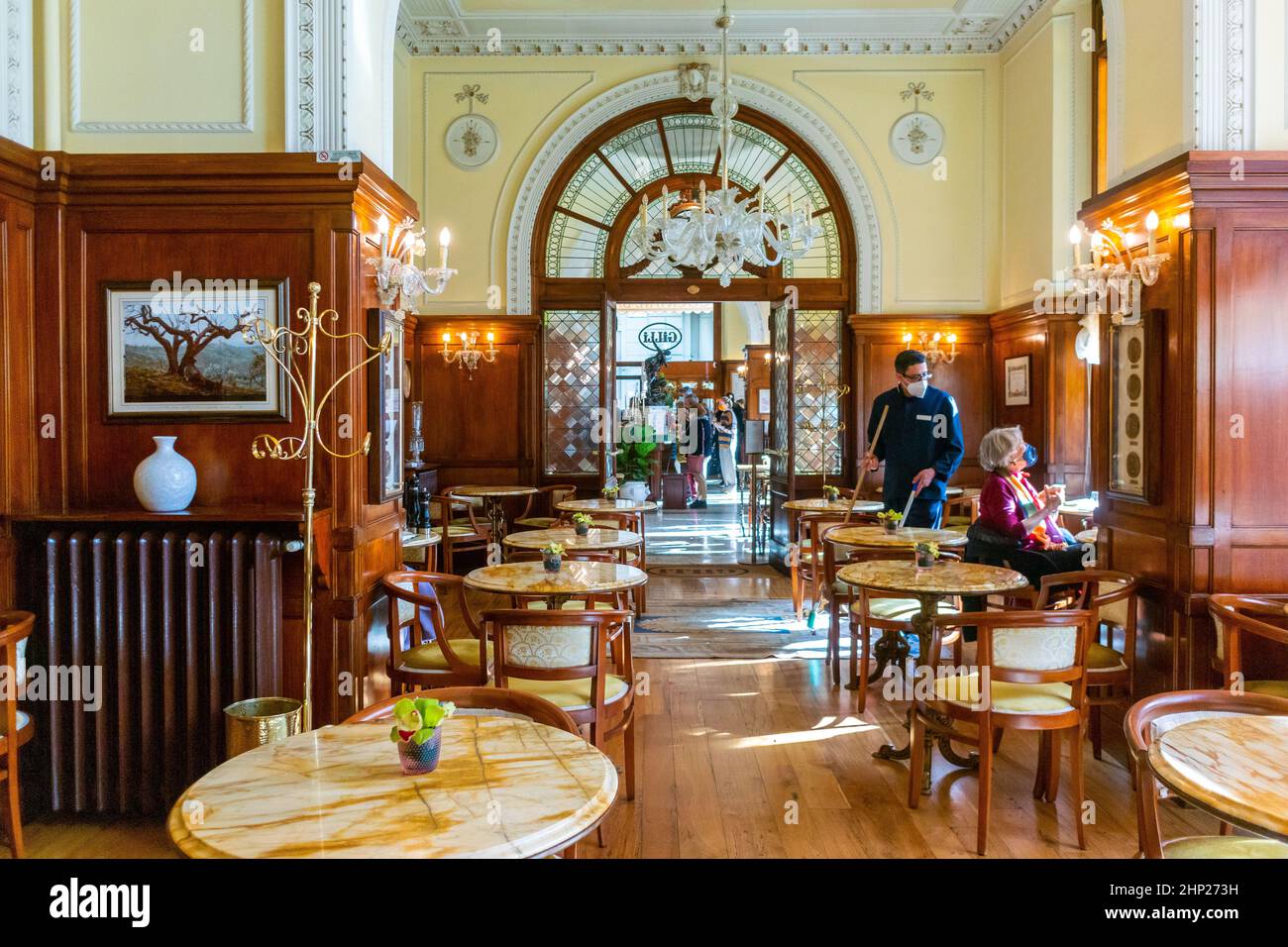 Florence, Italy, Wide Angle View, Inside Traditional Italian Cafe ...