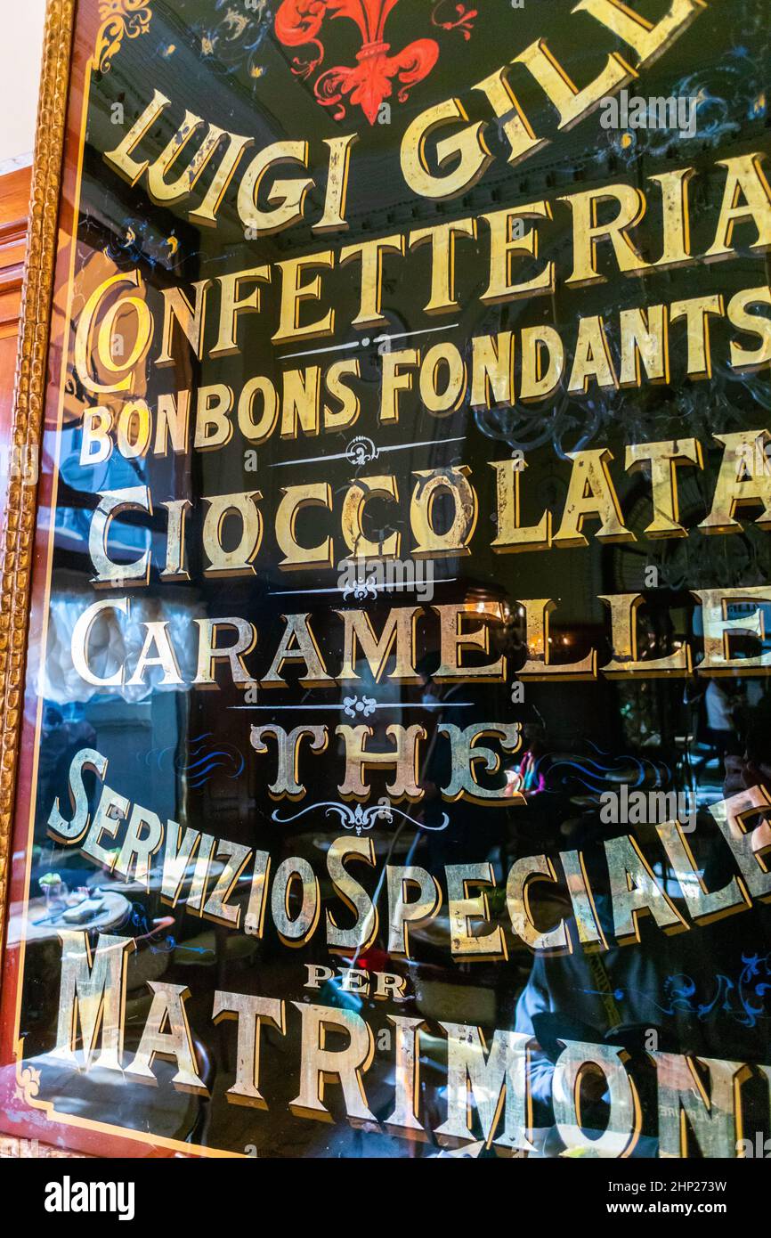 Florence, Italy, Close up, Inside Traditional Italian Cafe Bistro ...