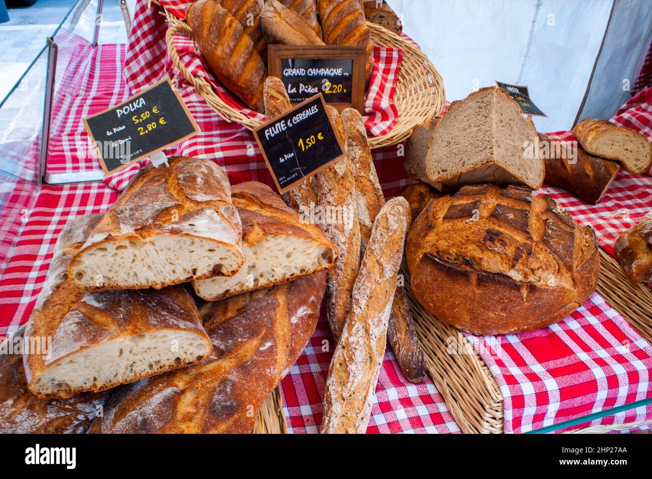 Paris, France, Outside Public Organic Food Market, Boulevard des ...