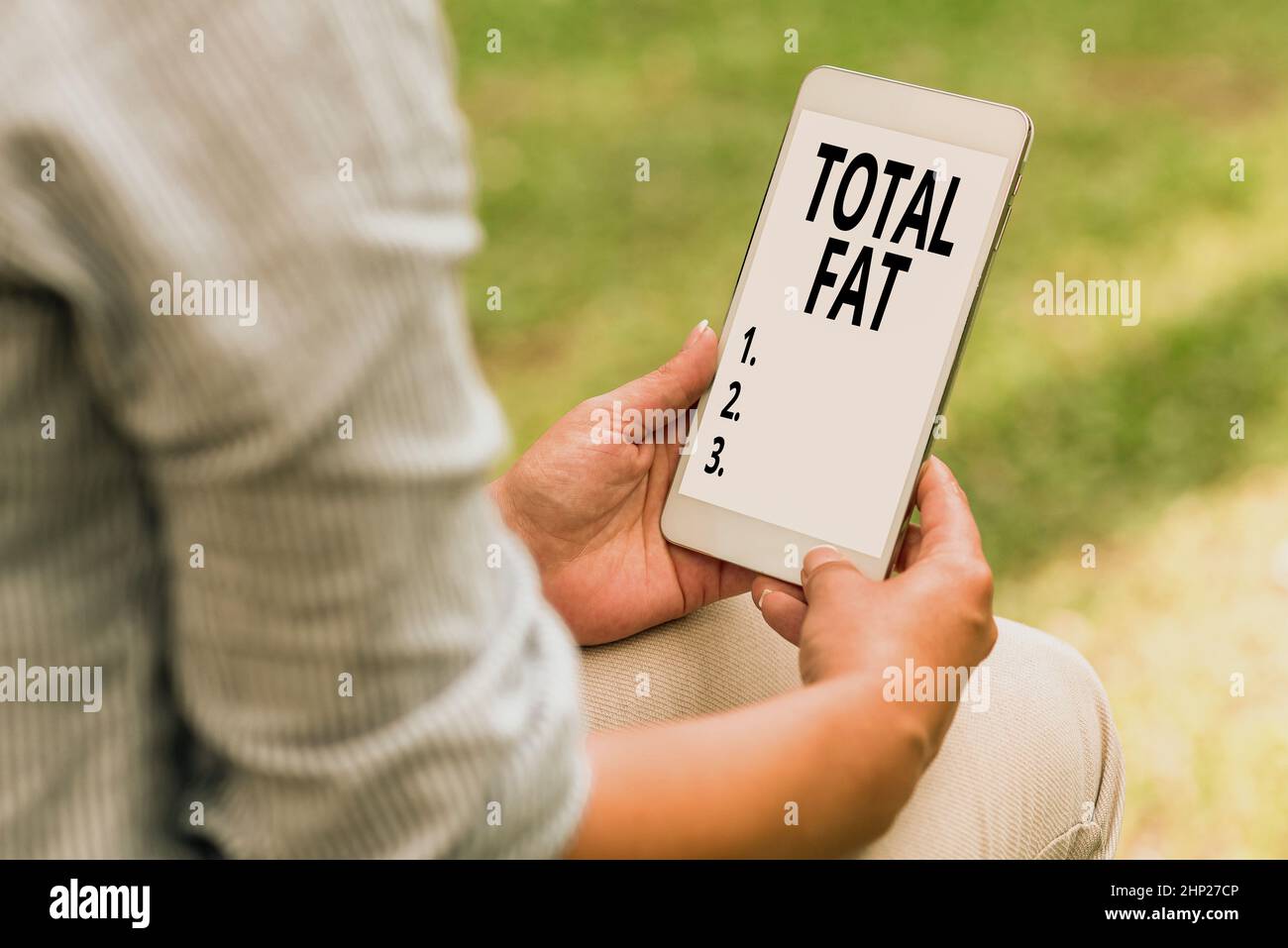 Sign displaying Total Fat, Conceptual photo combined value of the ...