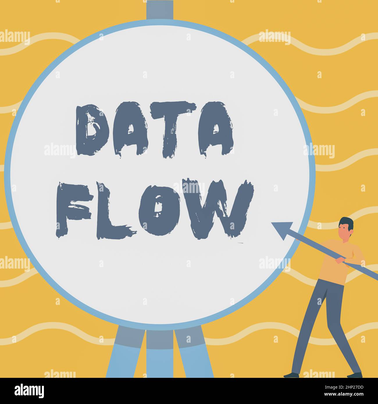 Sign displaying Data Flow, Internet Concept the movement of data through a system comprised of ...