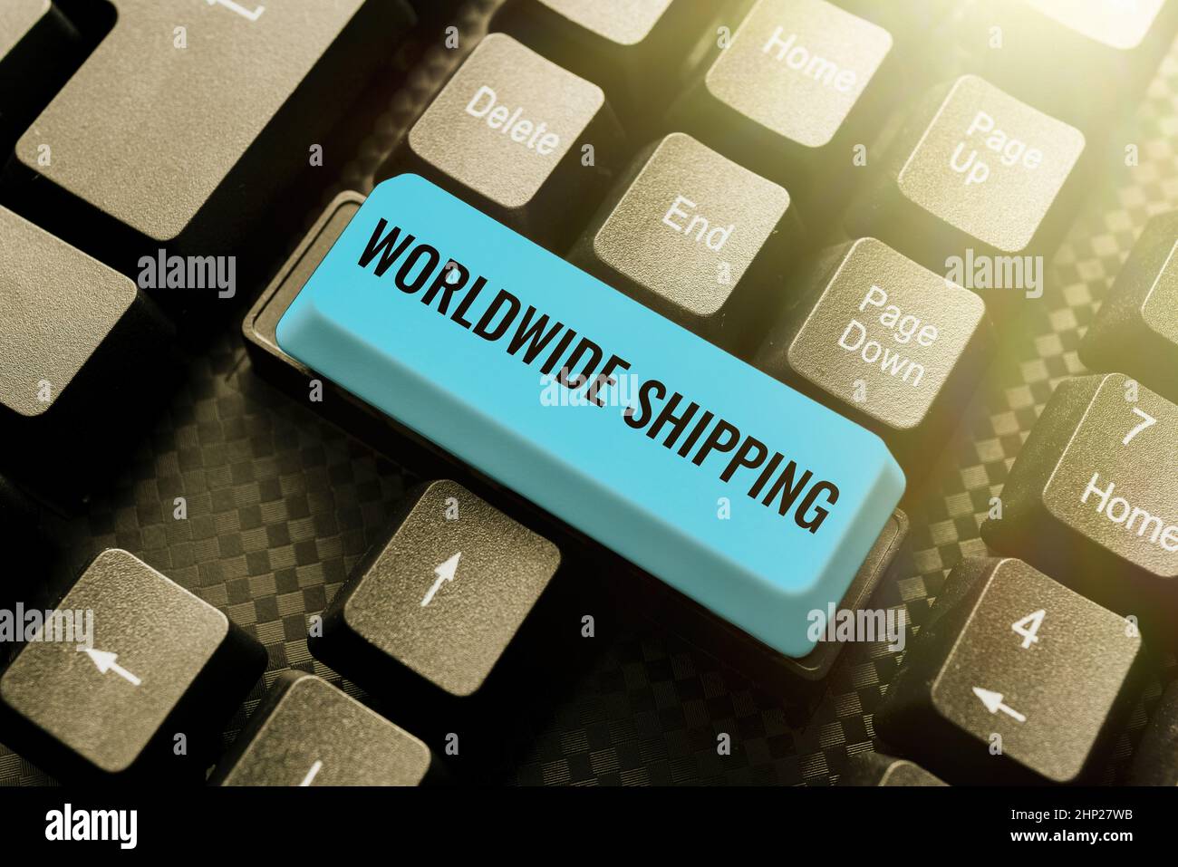 Sign displaying Worldwide Shipping, Word Written on Sea Freight ...