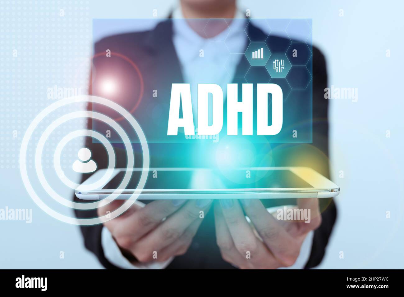 Hand writing sign Adhd, Concept meaning Mental health disorder of ...