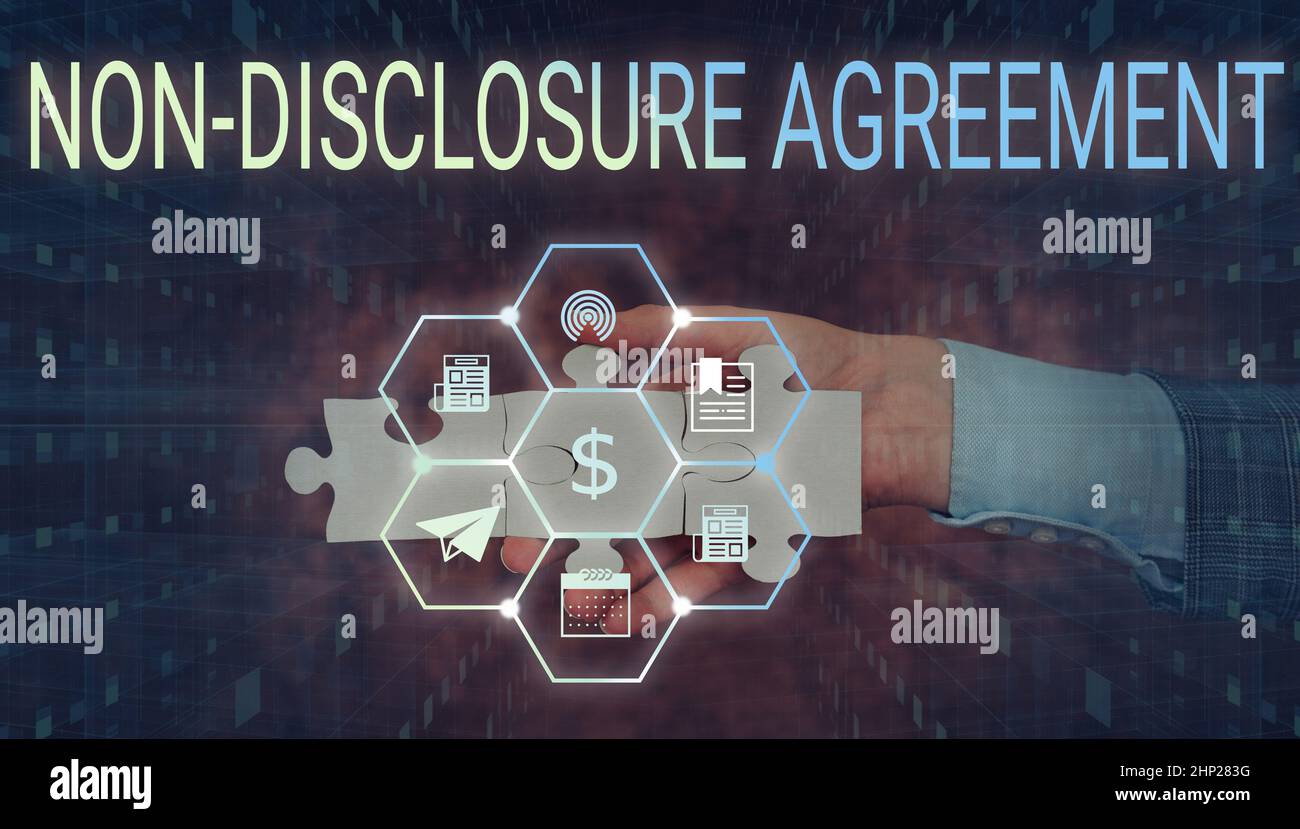 Hand writing sign Non Disclosure Agreement, Internet Concept Legal ...