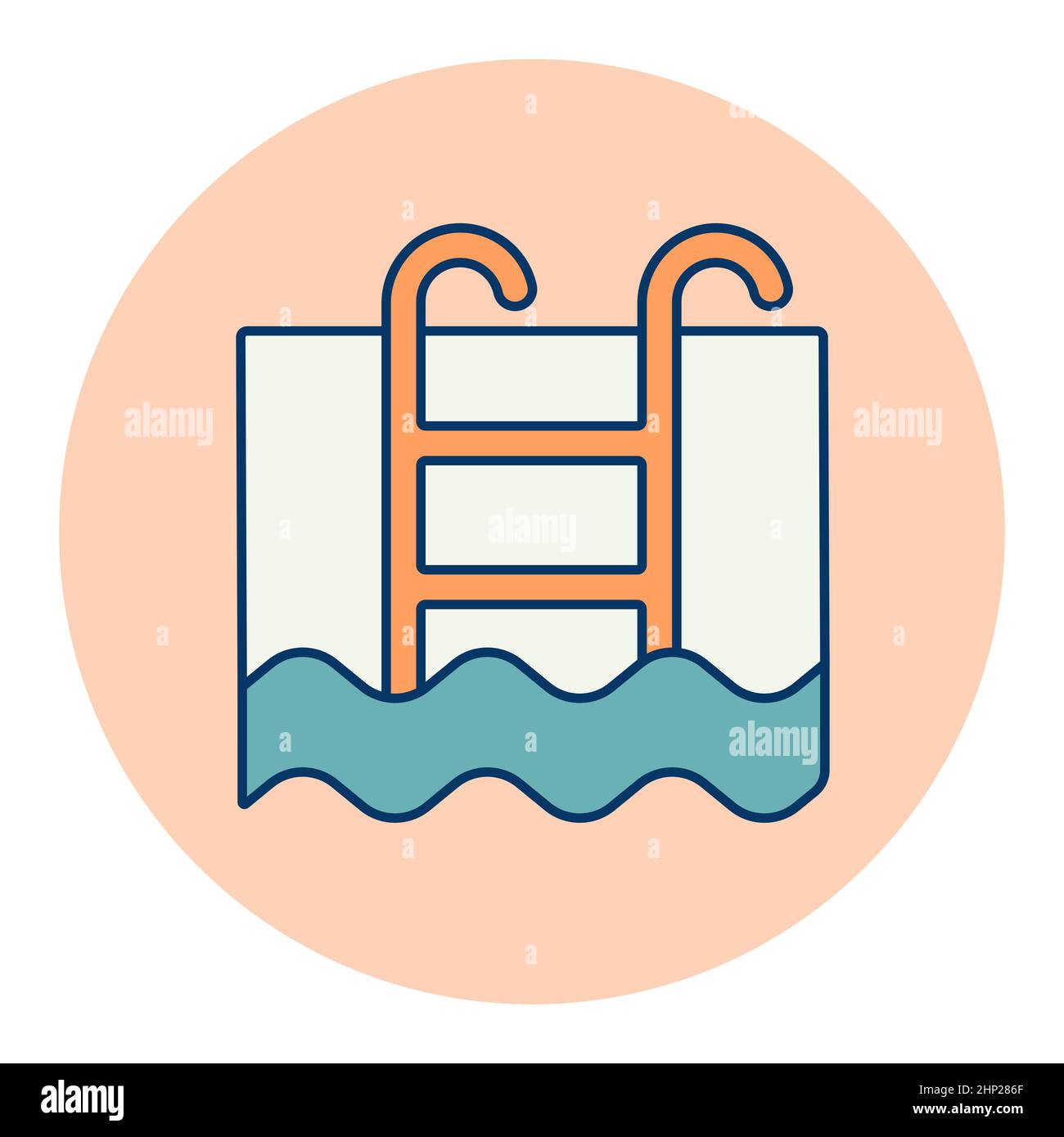 Swimming pool flat vector isolated icon. Graph symbol for travel and ...