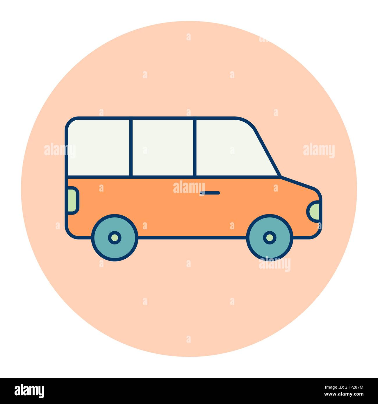 Airport shuttle minivan, shuttle bus vector isolated icon. Graph symbol ...