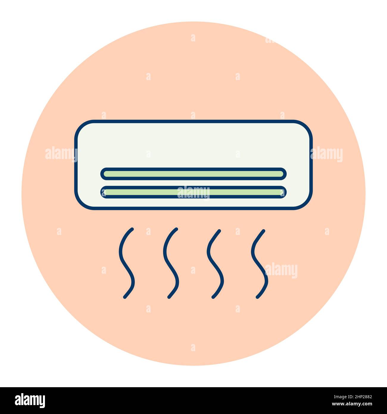 Split-system air conditioner flat vector isolated icon. Graph symbol ...