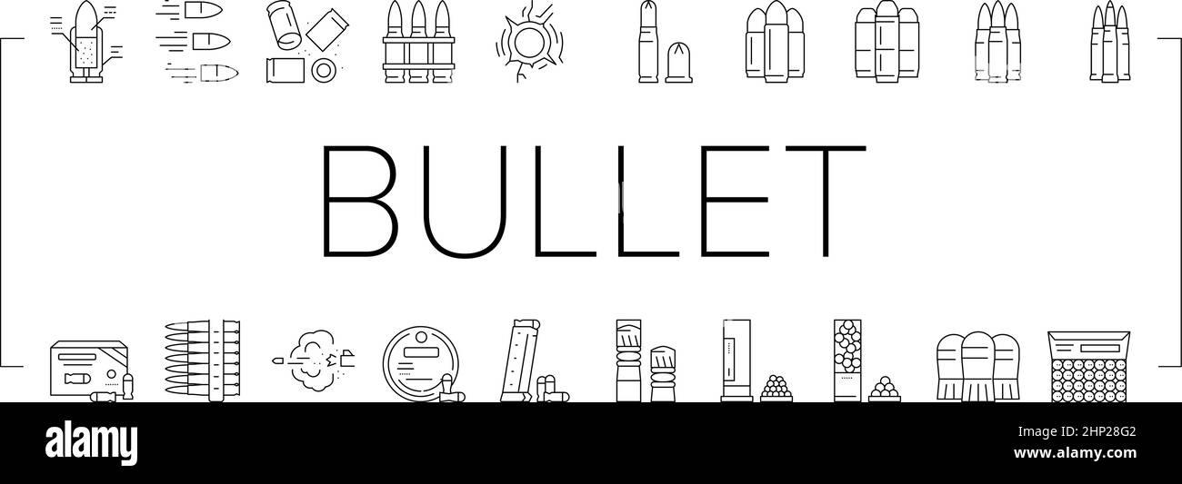 Bullet Ammunition Collection Icons Set Vector Stock Vector Image & Art ...