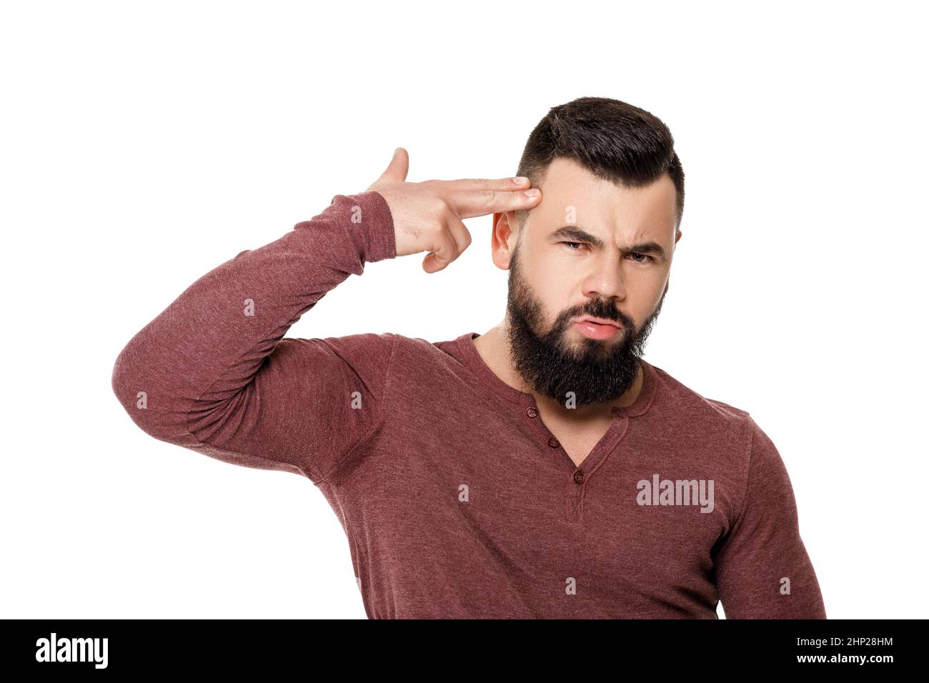 Funny businessman gun on white hi-res stock photography and images - Alamy