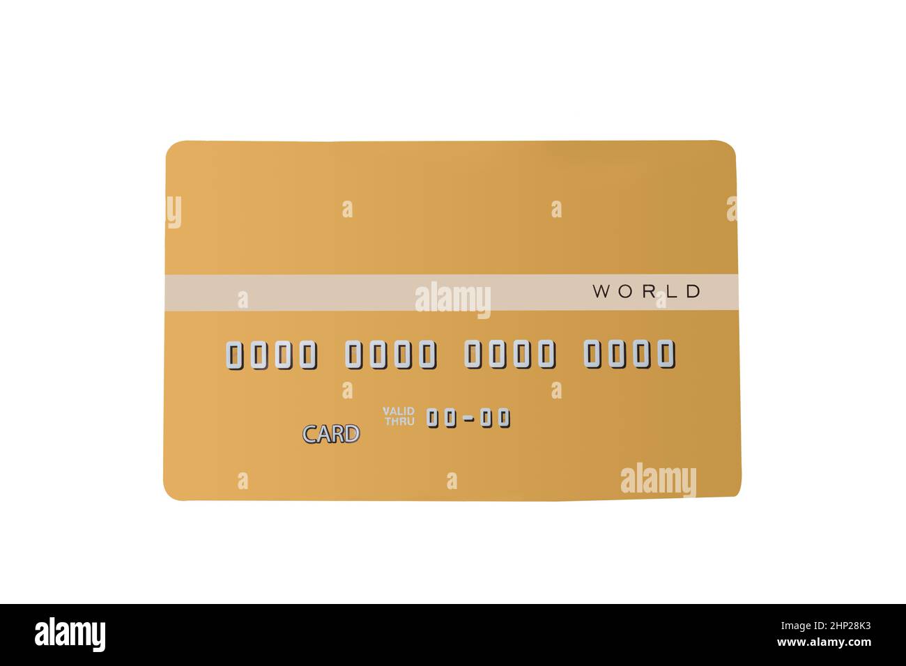 Gold credit bank card isolated on white background Stock Photo - Alamy