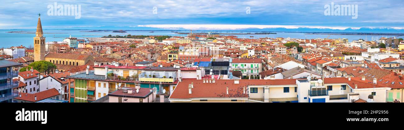 Town of Grado rooftps and archipelago panoramic view, Friuli Venezia ...