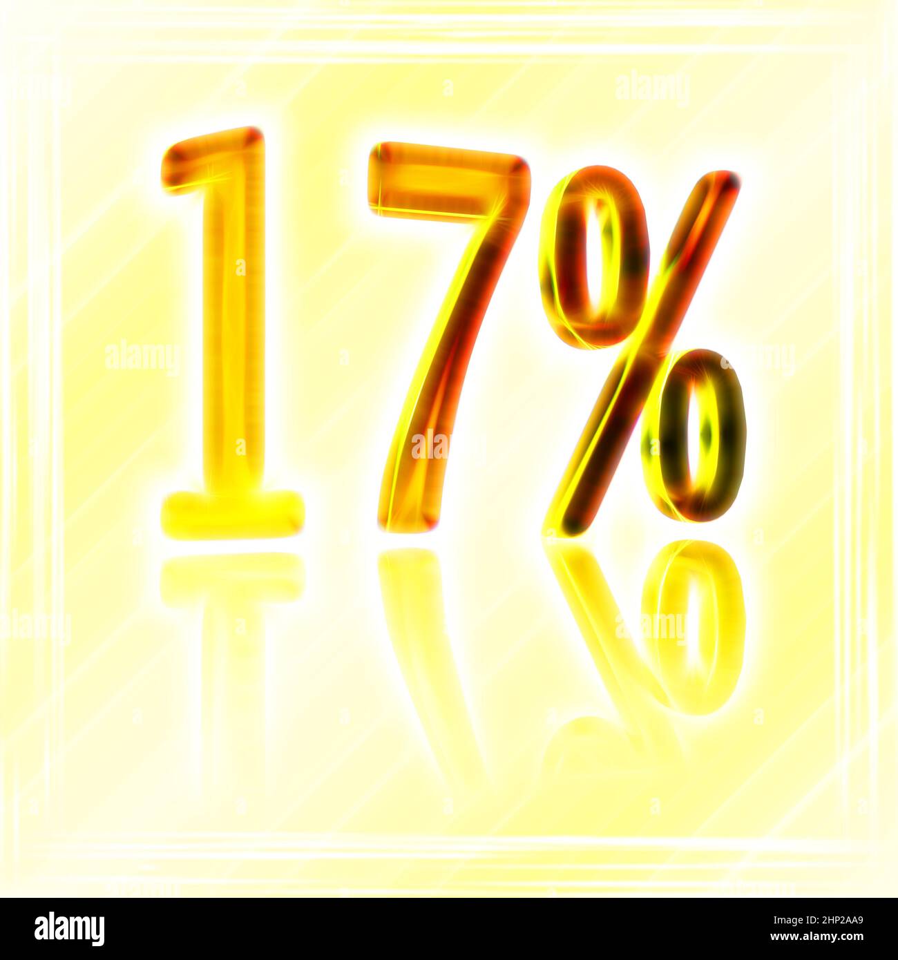 17%, 17 percent as a 3D illustration, 3D rendering Stock Photo - Alamy