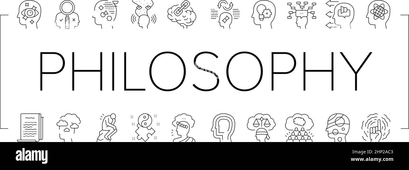 Philosophy Science Collection Icons Set Vector Stock Vector Image & Art ...