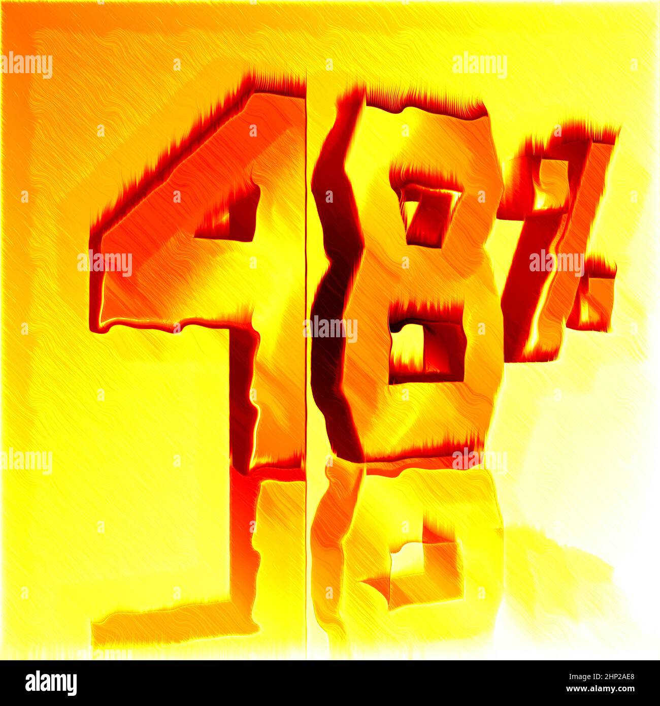 48%, 48 percent as a 3D illustration, 3D rendering Stock Photo - Alamy