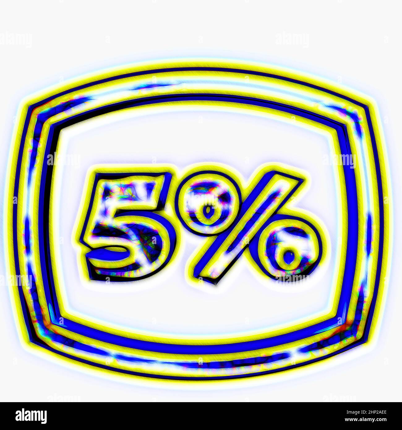 5%, 5 percent as a 3D illustration, 3D rendering Stock Photo - Alamy