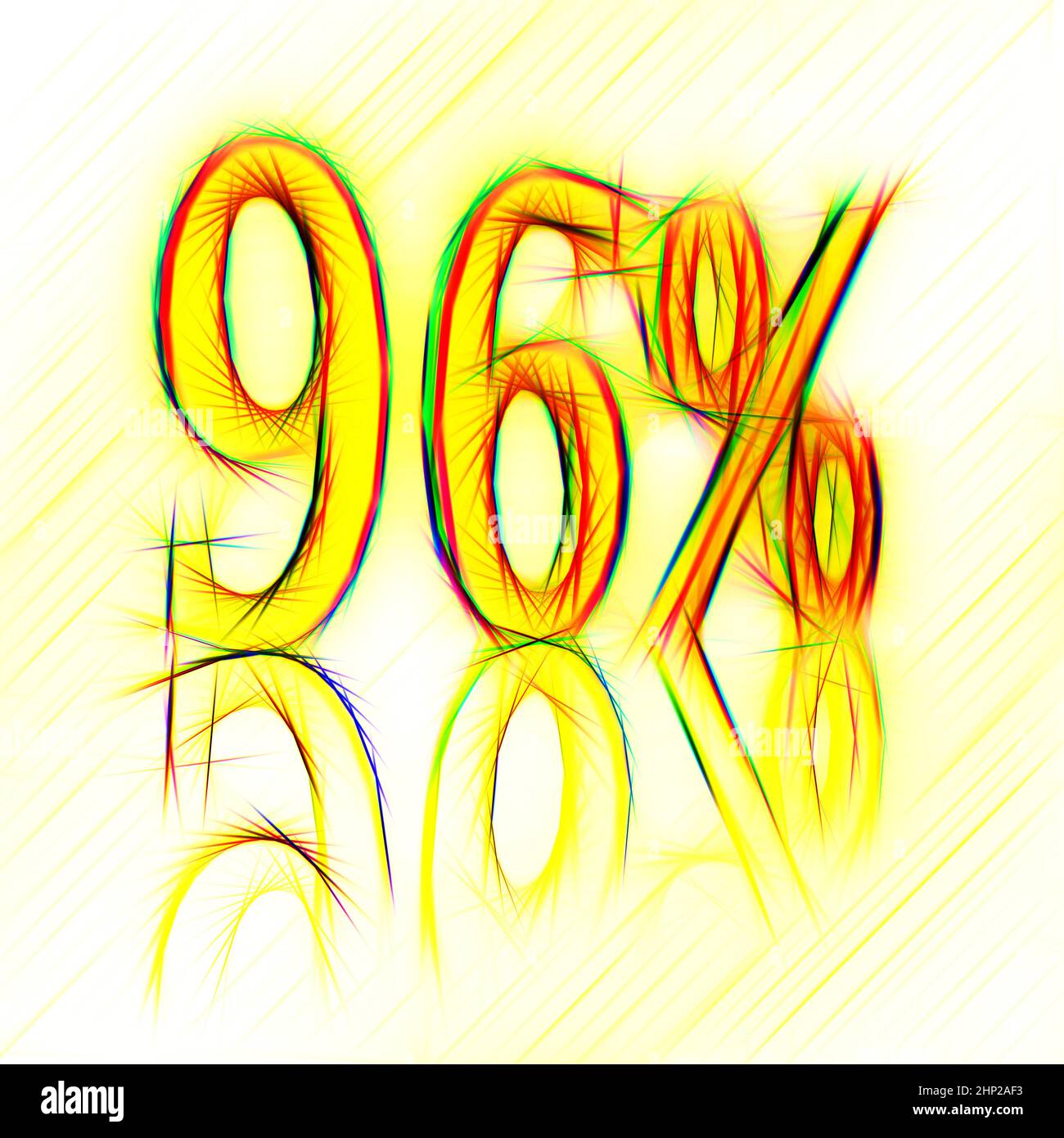 96%, 96 percent as a 3D illustration, 3D rendering Stock Photo - Alamy