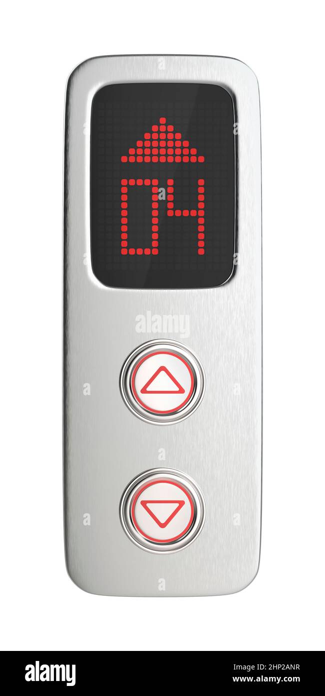 Elevator call panel with up and down buttons Stock Photo - Alamy