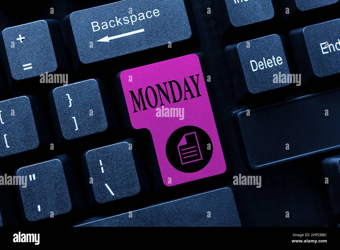 Inspiration showing sign Monday, Business approach the day of the week ...