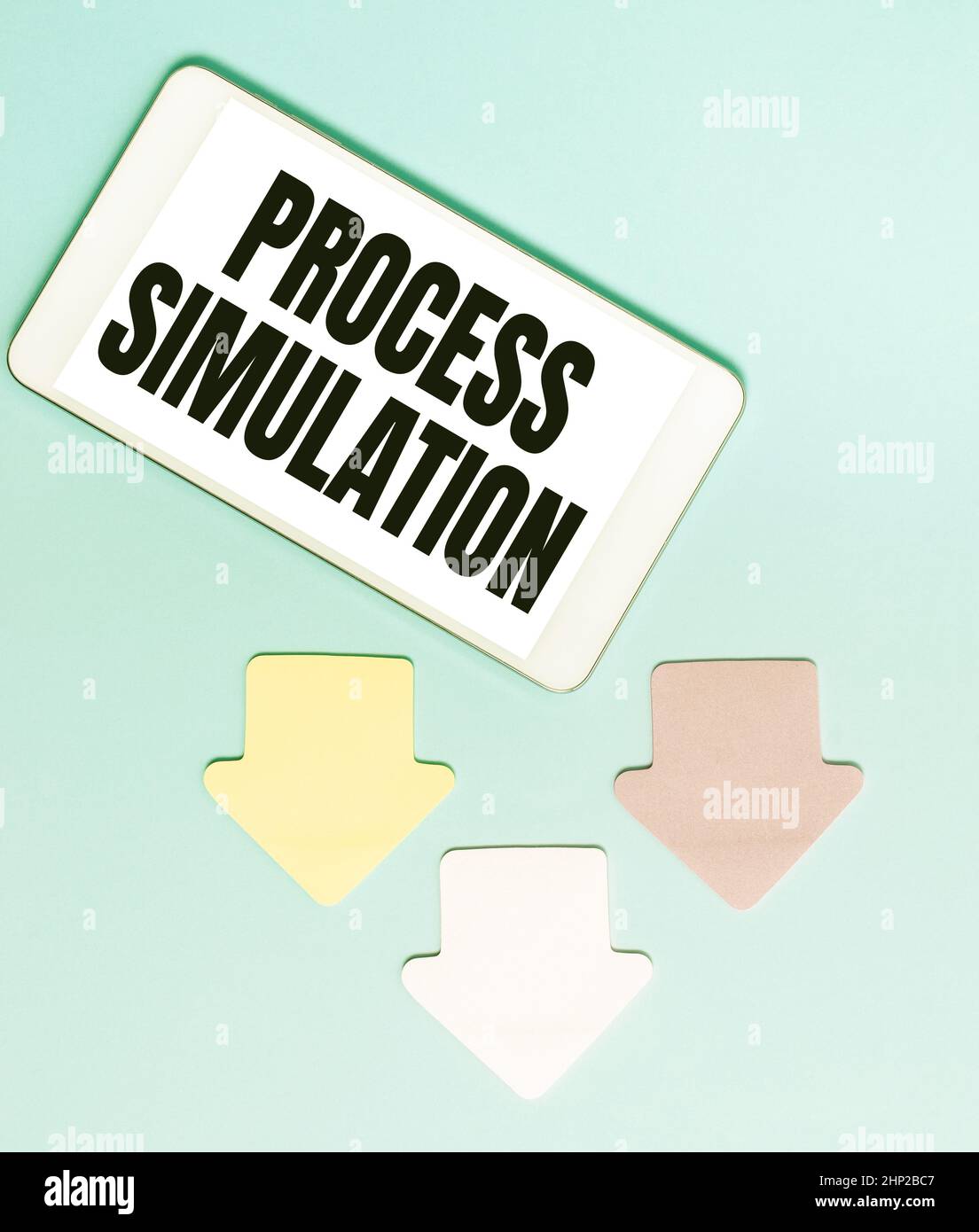 Conceptual display Process Simulation, Word Written on Technical Representation Fabricated Study ...