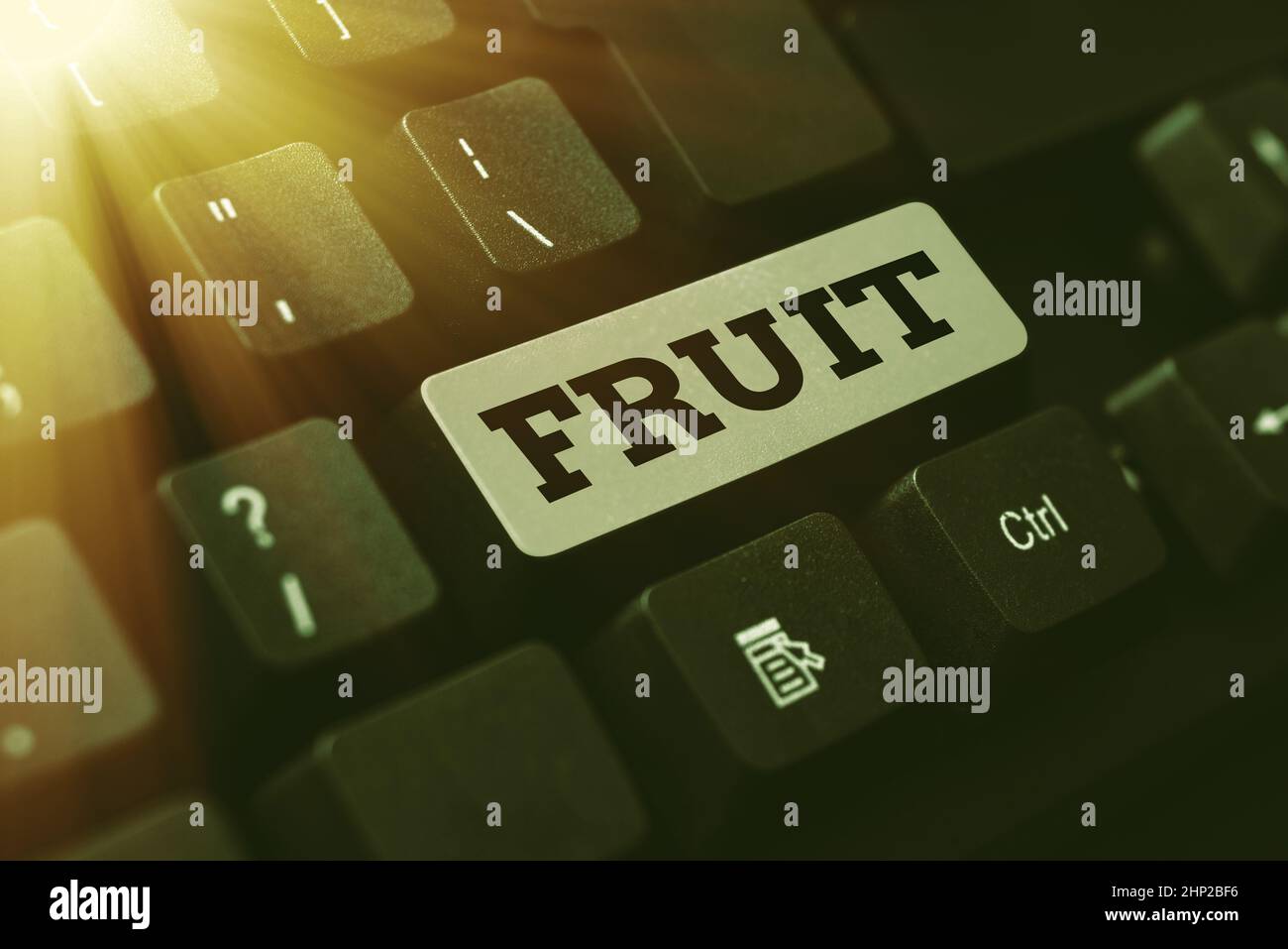 Hand writing sign Fruit, Word for sweet and fleshy product of a tree or ...