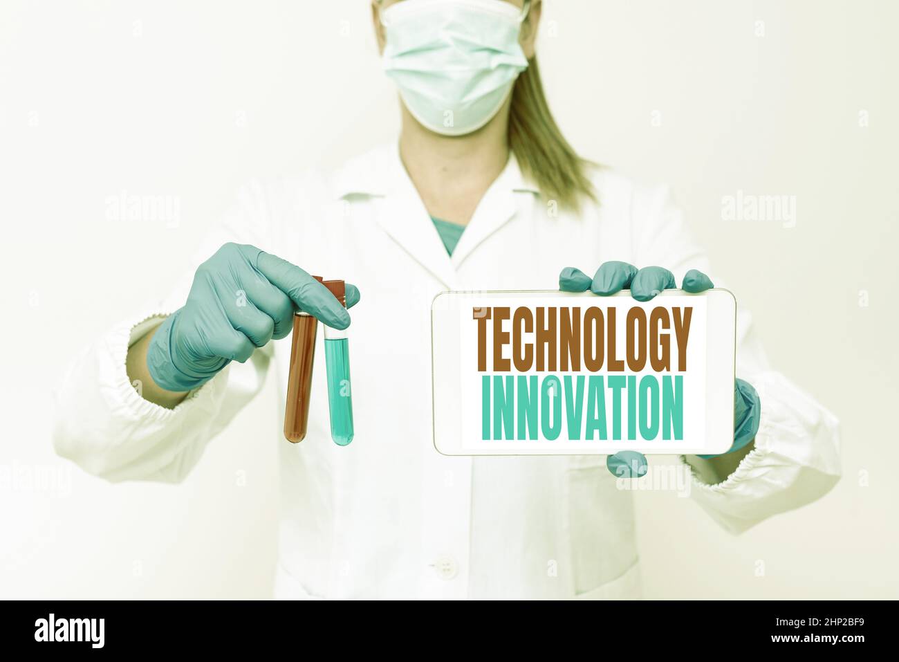 Text caption presenting Technology Innovation, Internet Concept ...