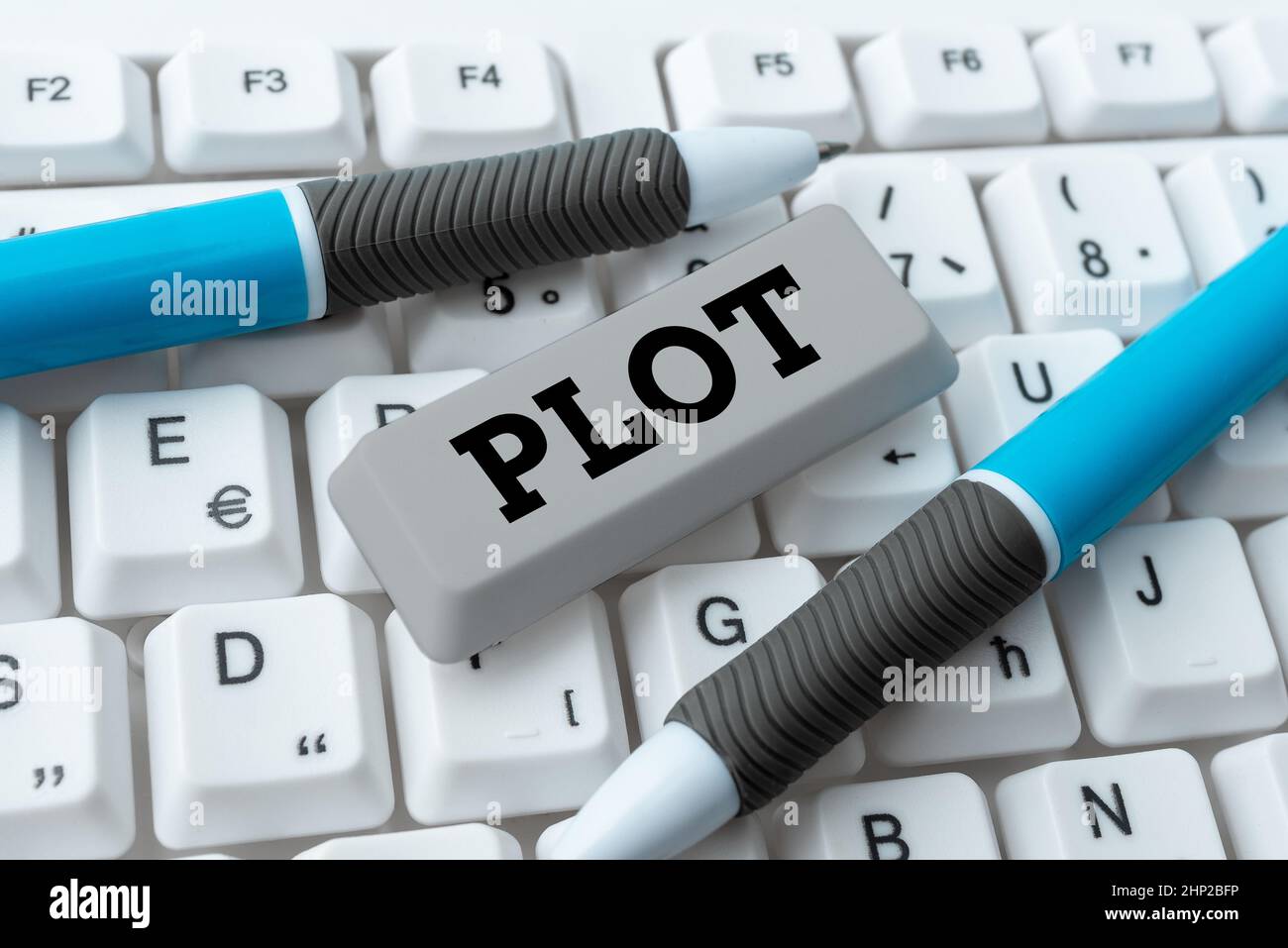 Hand writing sign Plot, Business overview sequence of events inside a ...