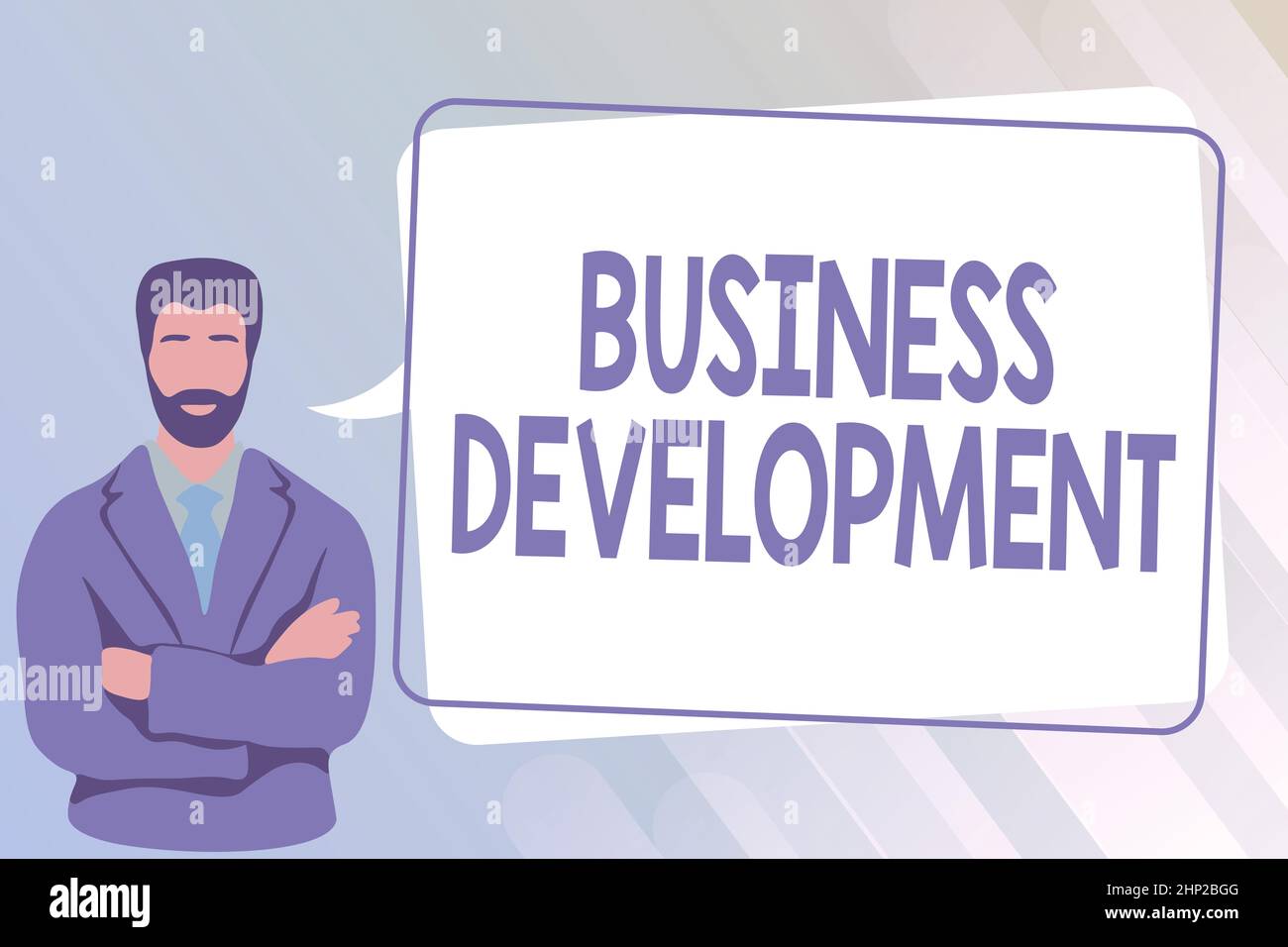 Hand writing sign Business Development, Internet Concept Implement ...