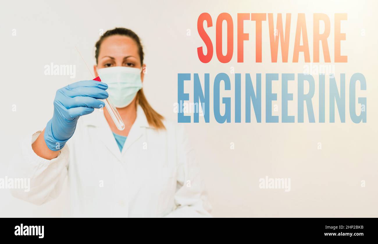 Text sign showing Software Engineering, Word Written on Program ...