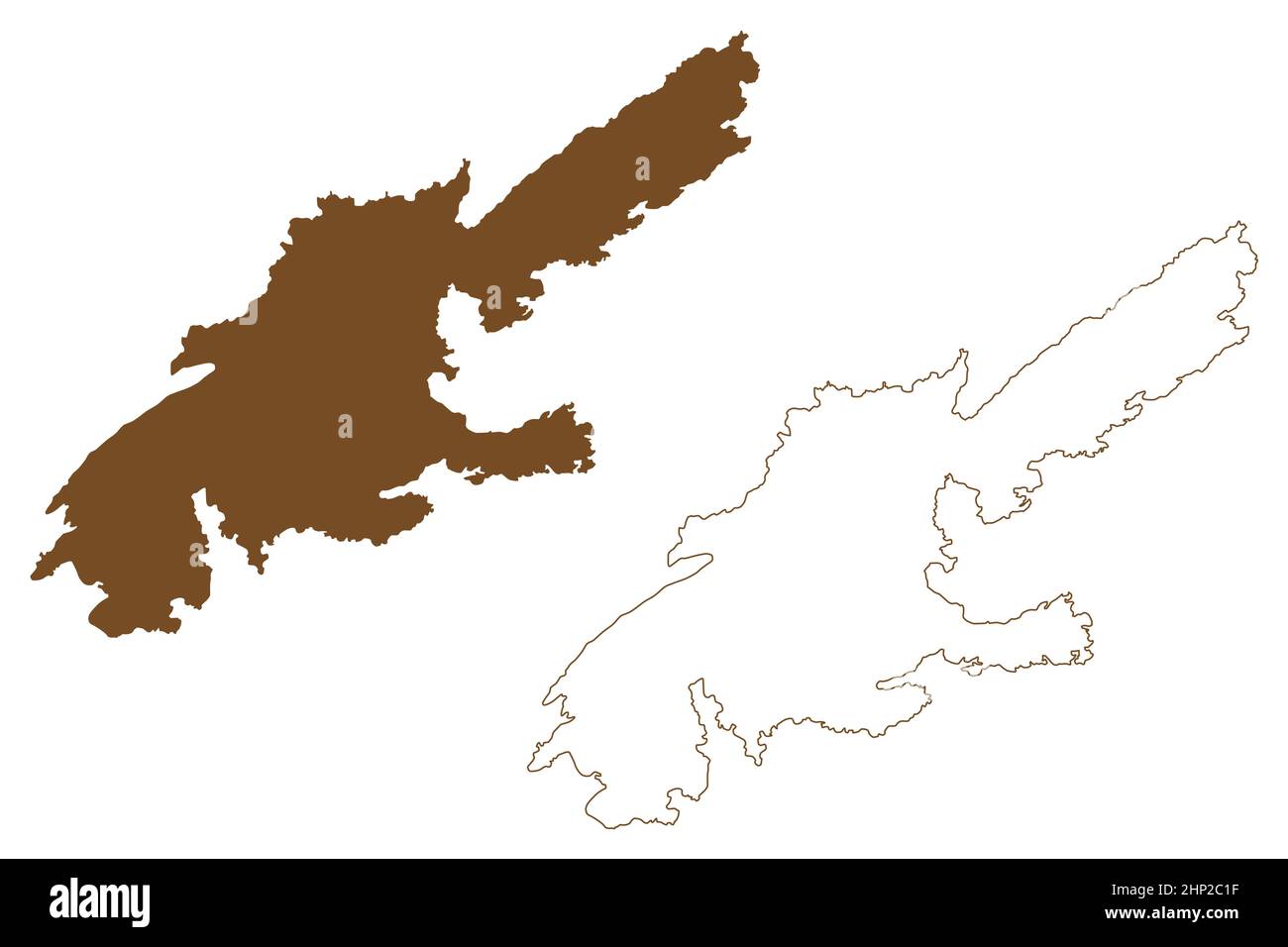 Uto island (Kingdom of Sweden, Stockholm archipelago) map vector illustration, scribble sketch ...