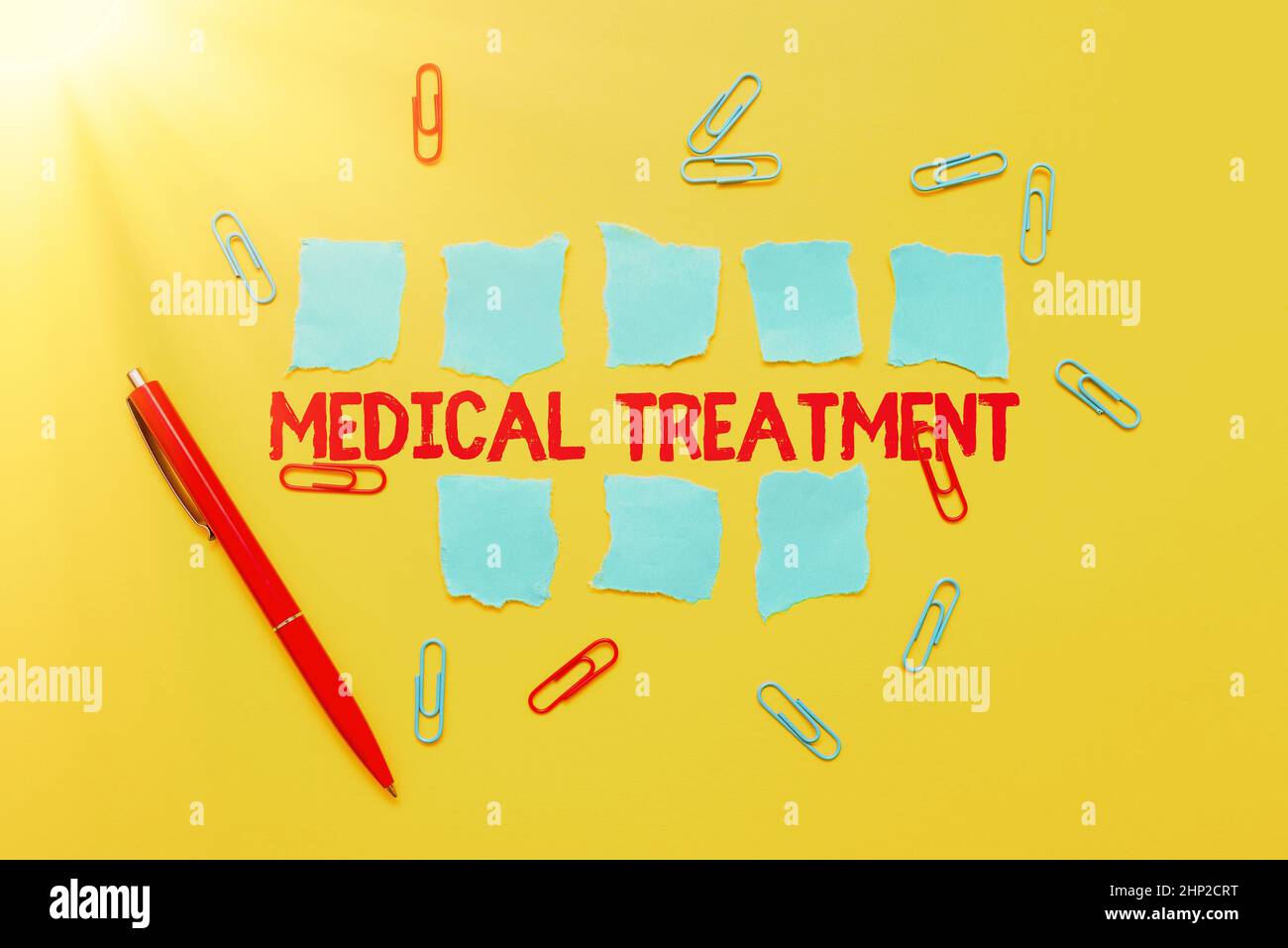 Text caption presenting Medical Treatment, Word for Management and care ...