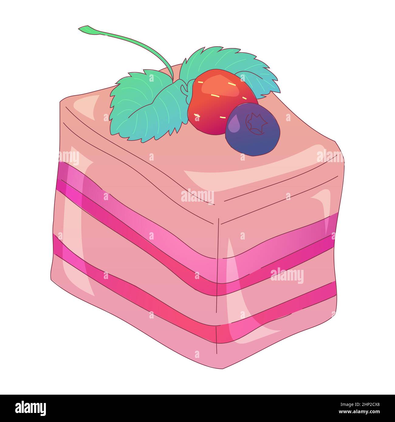 Realistic cake pastry on white background - Vector illustration Stock ...