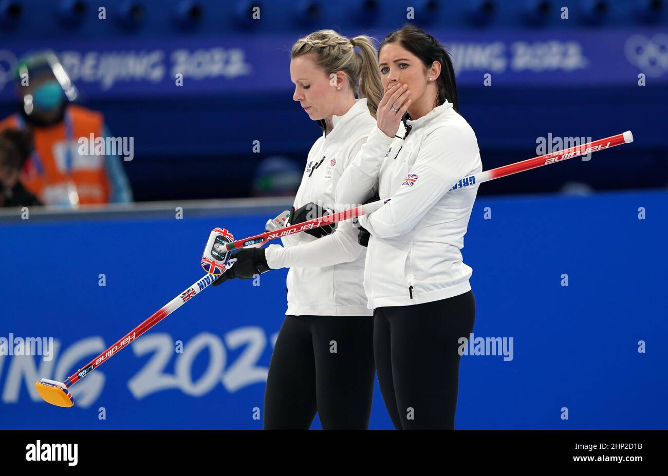 Great Britain's Vicky Wright (left) and Eve Muirhead in the Women's ...