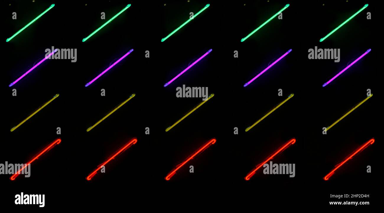 Neon Building Elements Colorful Wall Design Stock Photo - Alamy