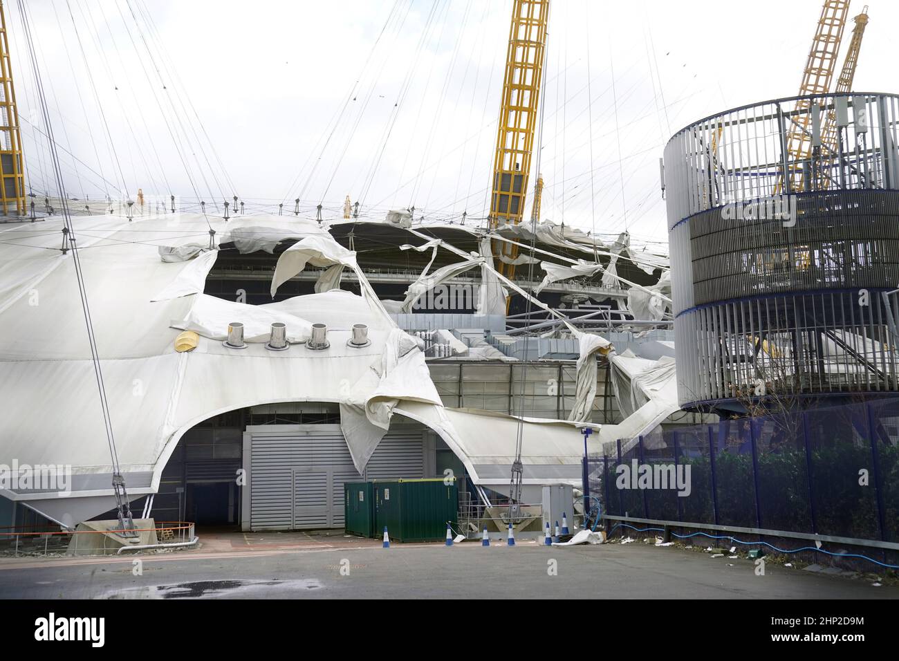 Damage to the roof of the O2 Arena (known as the Millennium Dome when ...