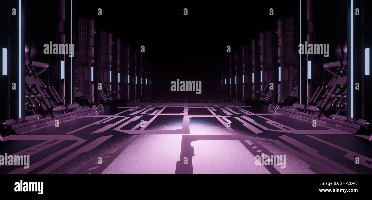 Abstract Futuristic Cyber Hall Studio Cyber Future Stage Corridor Disco ...